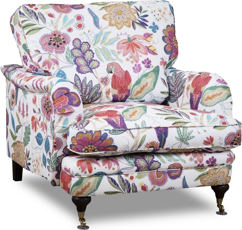 Spirit Howard nojatuoli kukkakangasta - Eden Parrot White/Purple + Huonekalujen tahranpoistoaine ...